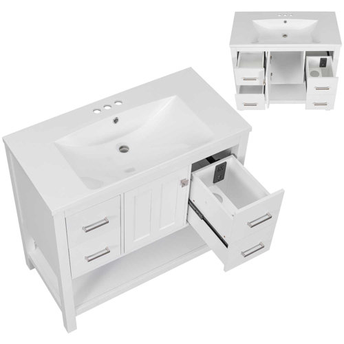Winston Porter Kristmann 36 Single Bathroom Vanity With Resin Top